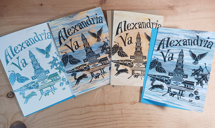 Alexandria Cards- 4-pack – Yellow Dot Shop